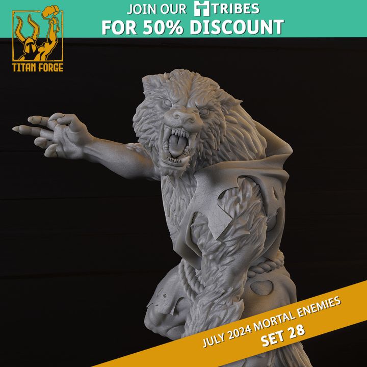 3D Printable Werewolfs - RPG Monster DnD 5e - Mortal Enemies Set 28 by ...