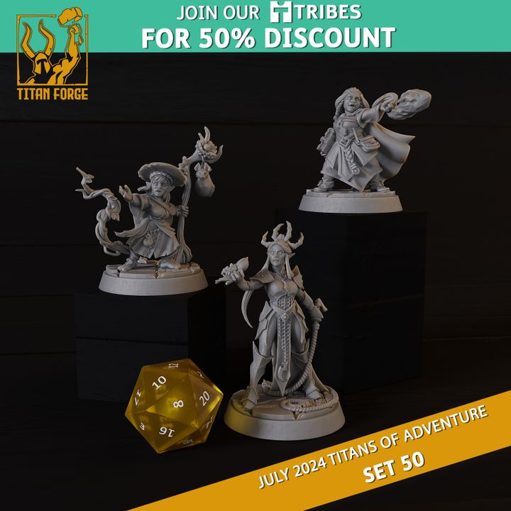 3D Printable RPG - DnD Hero Characters - Titans of Adventure Set 50 by ...