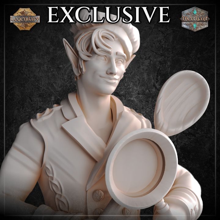 3D Printable Male Elf Chef by M3DM