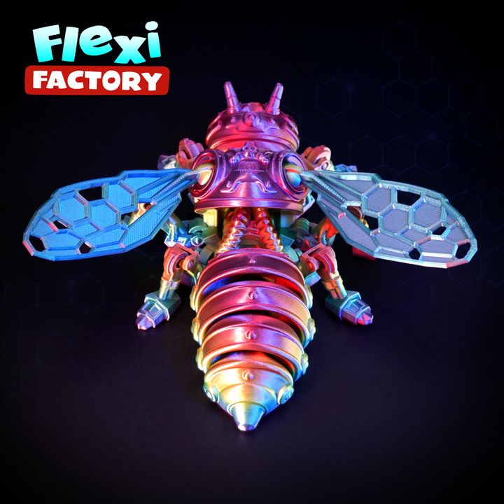 3D Printable Flexi Factory Cyber Bee by Flexi Factory