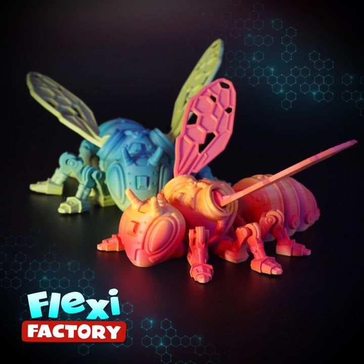3D Printable Flexi Factory Cyber Bee by Flexi Factory