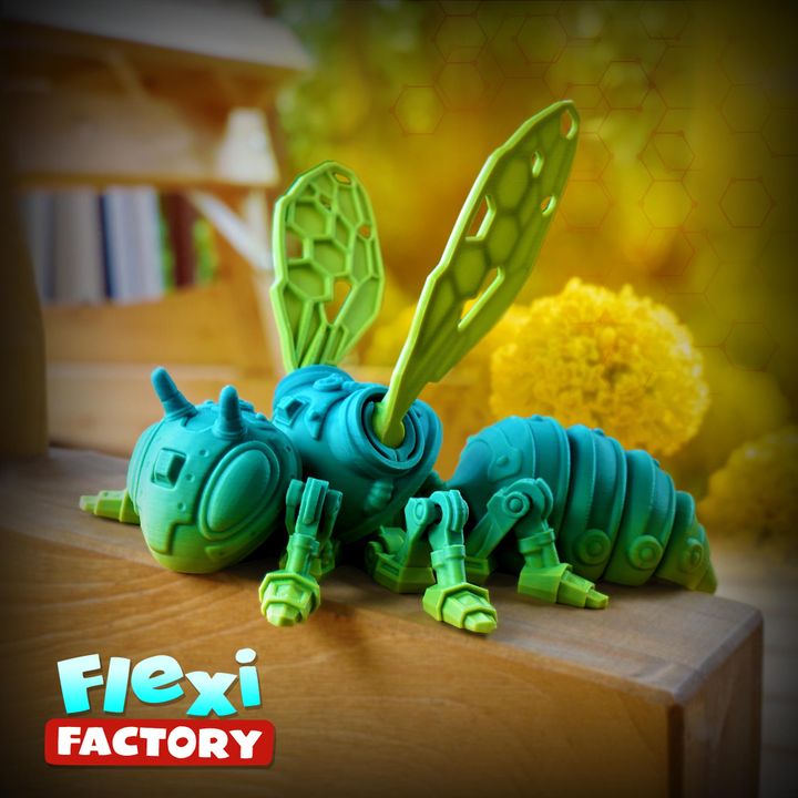 3D Printable Flexi Factory Cyber Bee by Flexi Factory