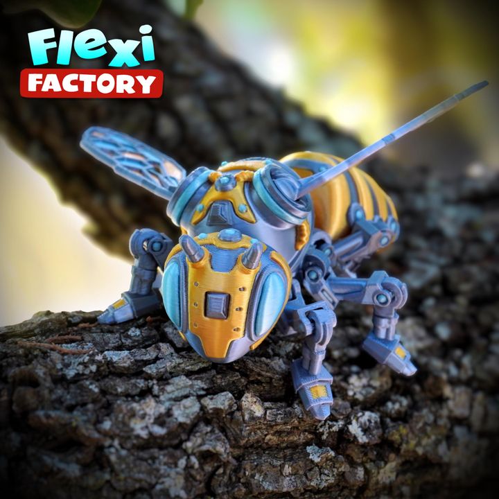 3D Printable Flexi Factory Cyber Bee by Flexi Factory