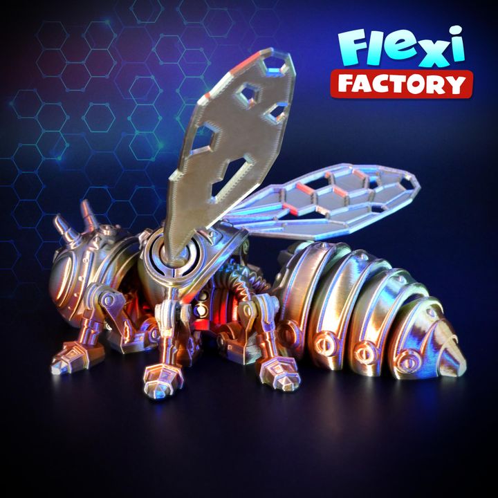 3D Printable Flexi Factory Cyber Bee by Flexi Factory