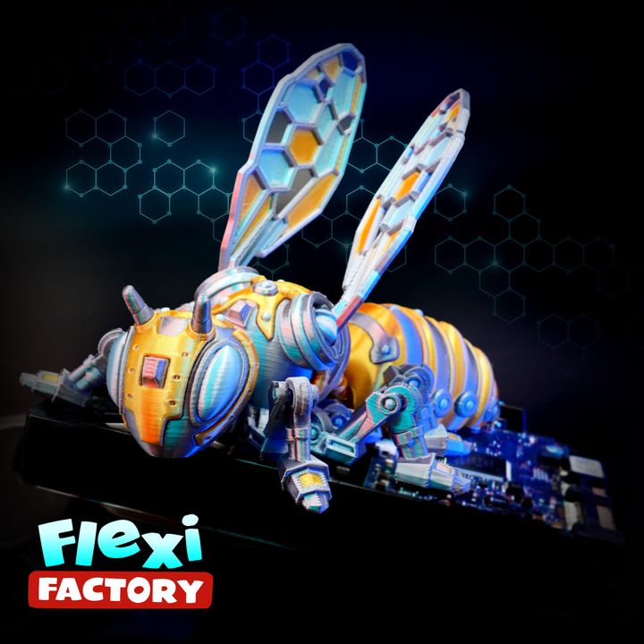 3D Printable Flexi Factory Cyber Bee by Flexi Factory
