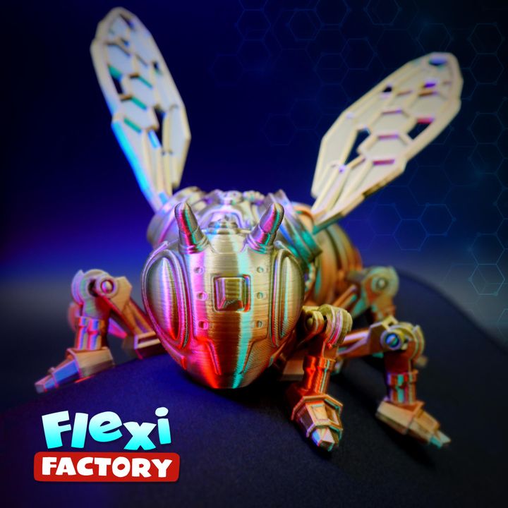 3D Printable Flexi Factory Cyber Bee by Flexi Factory