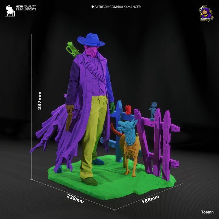 3D Printable Undead Cowboy | 237mm by Bulkamancer Sculpts