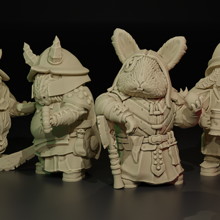 3D Printable Distracted Evil Guards-Rabbits and Guineas by The Cavy Forge