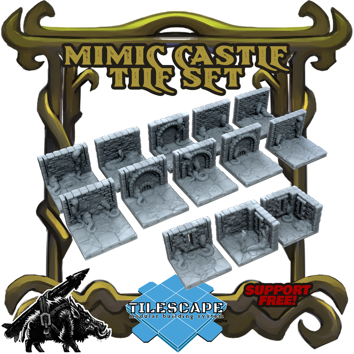 3D Printable Castle Mimic Tile/Terrain Set by RocketPigGames