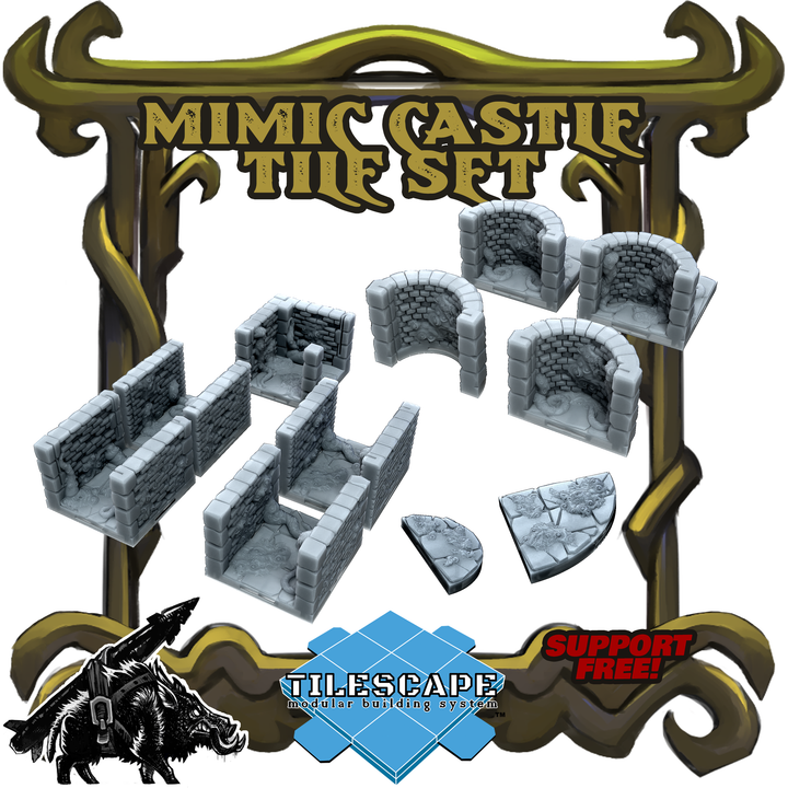 3D Printable Castle Mimic Tile/Terrain Set by RocketPigGames