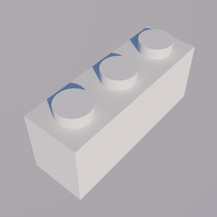 3D Printable LEGO Brick - 1X3 by VLAD-MARIUS