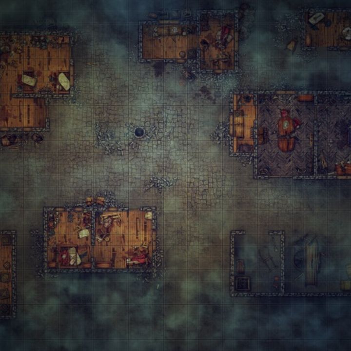 3D Printable Ghost Village Map by Rhasmus Battlemaps