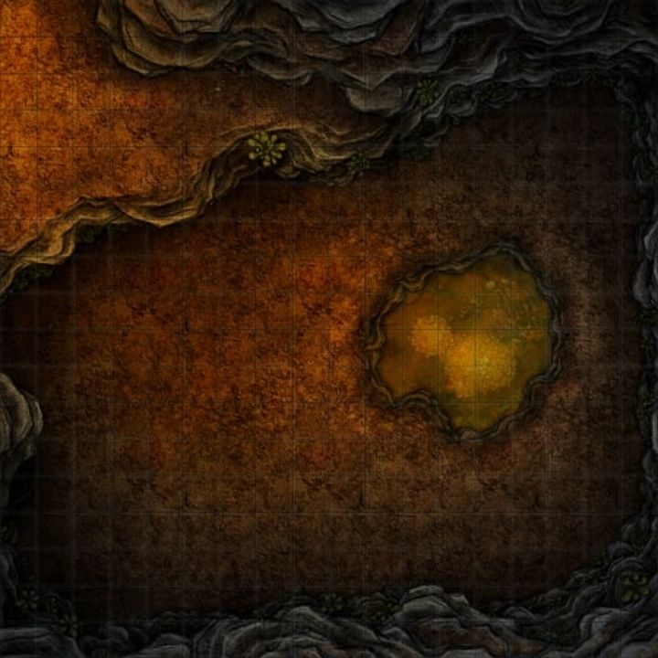 3D Printable Treasure Cave Map by Rhasmus Battlemaps