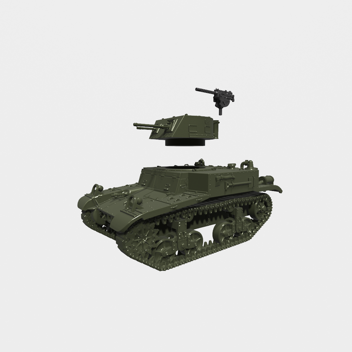 3D Printable M1 combat car (Light Tank M1) (US, 1935, Interwar+WW2) by ...