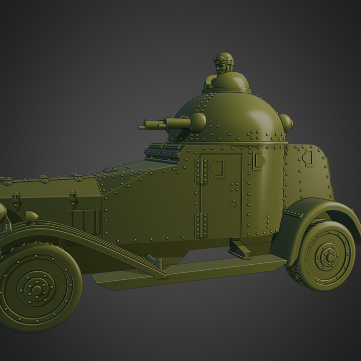 3D Printable Vickers Crossley armoured car (Type 87 Crossley) + 2 ...
