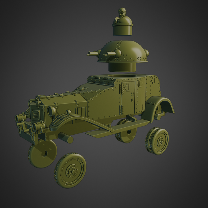 3D Printable Vickers Crossley armoured car (Type 87 Crossley) + 2 ...
