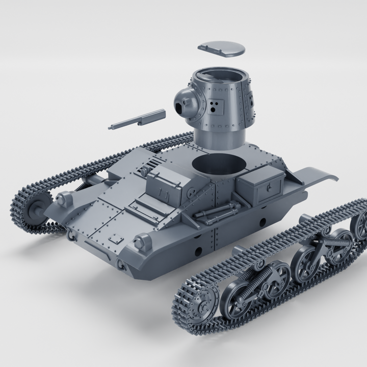 3D Printable Vickers Light Tank T-15 (UK+Belgium, 1935, Interwar+WW2 ...