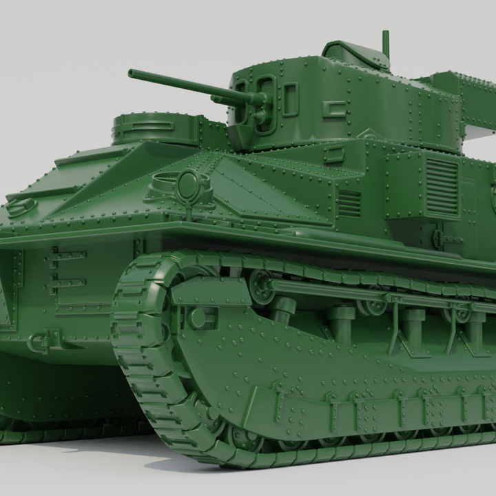3D Printable Vickers Medium Tank Mk.II (UK, 1925, Interwar) by Wargame3d