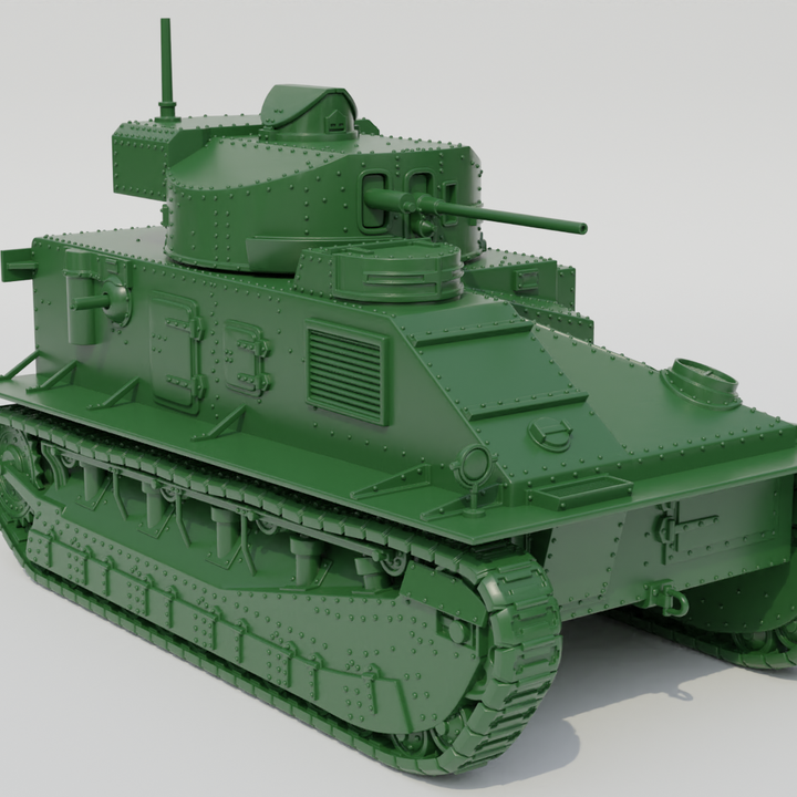3D Printable Vickers Medium Tank Mk.II (UK, 1925, Interwar) by Wargame3d