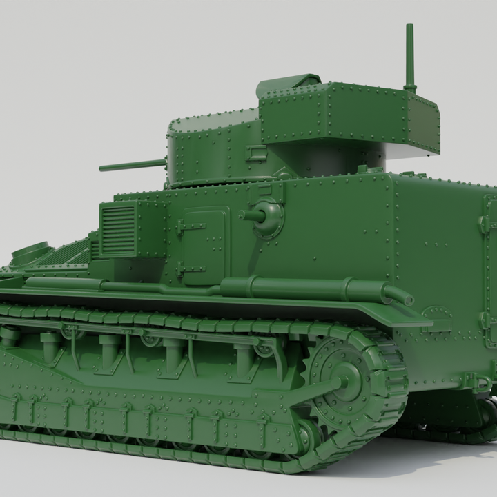 3D Printable Vickers Medium Tank Mk.II (UK, 1925, Interwar) by Wargame3d