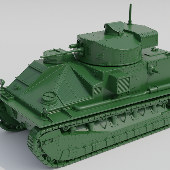 3D Printable Vickers Medium Tank Mk.II (UK, 1925, Interwar) by Wargame3d
