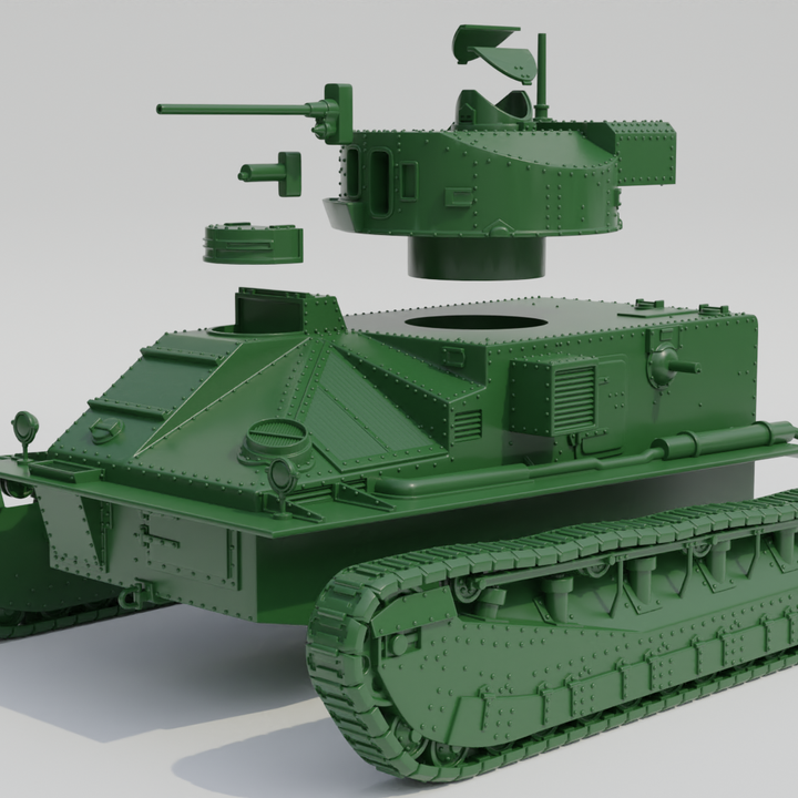 3D Printable Vickers Medium Tank Mk.II (UK, 1925, Interwar) by Wargame3d