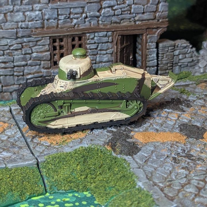 3D Printable Light Tank Renault FT-17 (France, 1917-1945) by Wargame3d