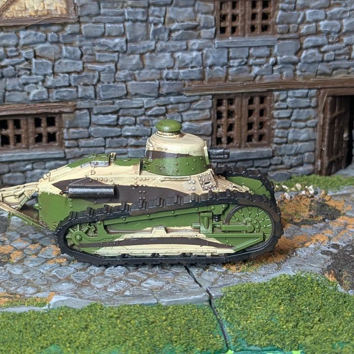 3D Printable Light Tank Renault FT-17 (France, 1917-1945) by Wargame3d
