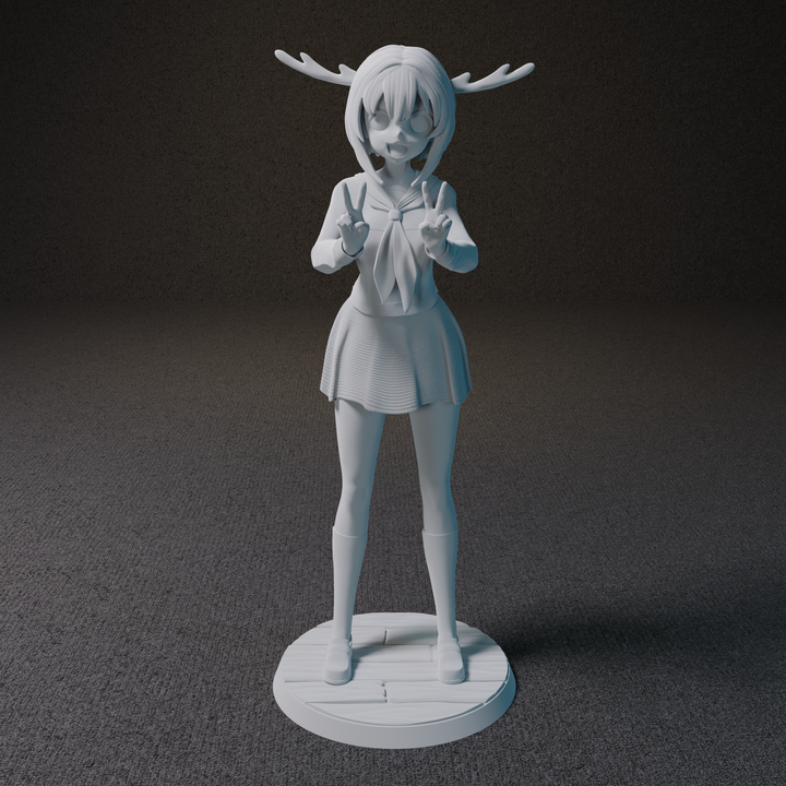 3D Printable Deer meme anime girl by FunserviceSTL