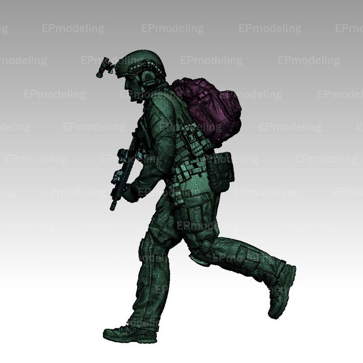 3D Printable US RANGER SOLDIER by 3Dimontis