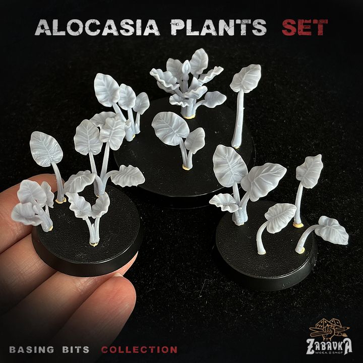 3D Printable Alocasia Plants - Basing Bits (Plants) by Zabavka Workshop