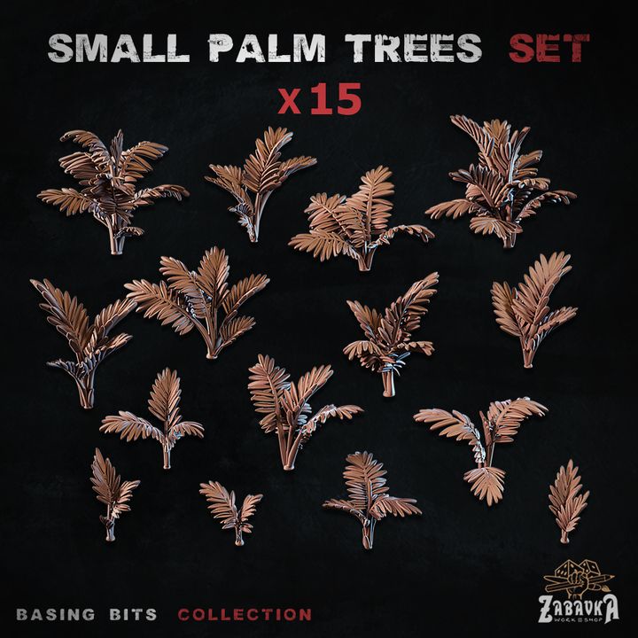 3D Printable Small Palm Trees - Basing Bits (Plants) by Zabavka Workshop