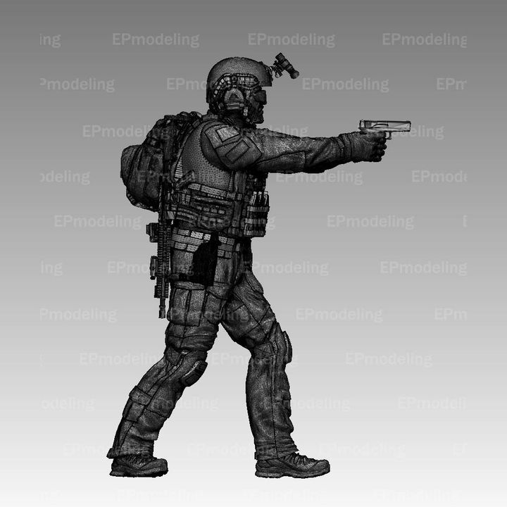 3D Printable US RANGER SOLDIER by Dmitry Tishchenkov