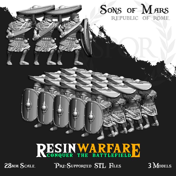 3D Printable Imperial & Republican Legionary - Testudo Formation by ...