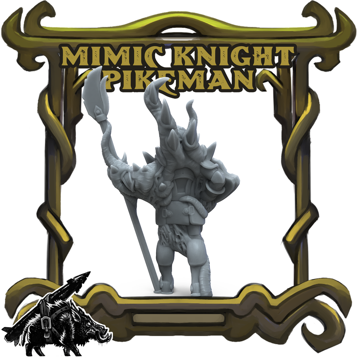 3D Printable Mimic Knight Pikeman by RocketPigGames