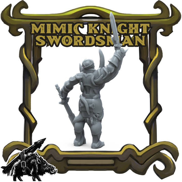 3D Printable Mimic Knight Swordsman by RocketPigGames