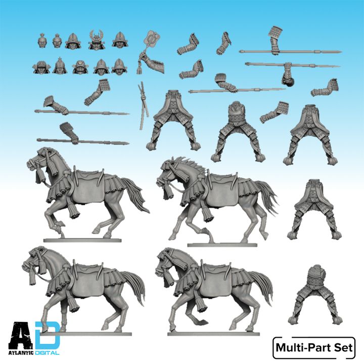 3D Printable Samurai Yari Cavalry by Wargames Atlantic