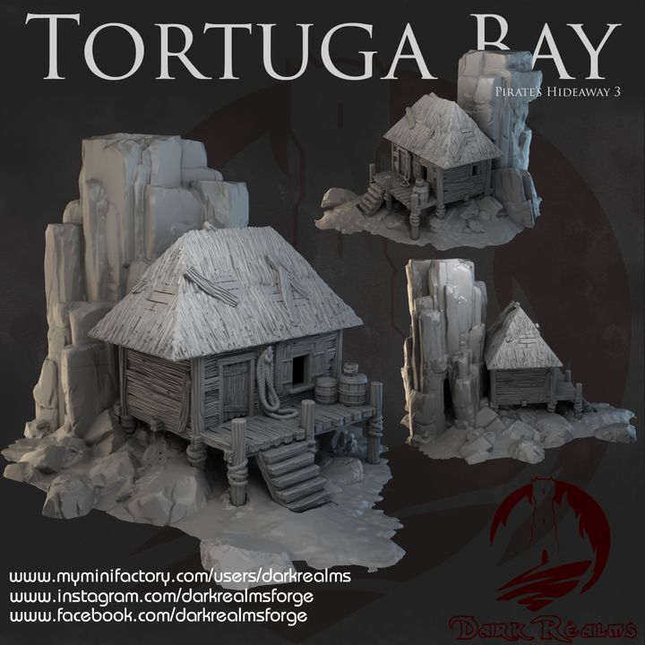 3D Printable Dark Realms - Tortuga Bay - Pirates Hideaway 3 by Dark ...