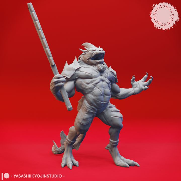 3D Printable Troglodyte Champion - Tabletop Miniature (Pre-Supported ...