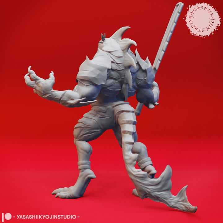 3D Printable Troglodyte Champion - Tabletop Miniature (Pre-Supported ...