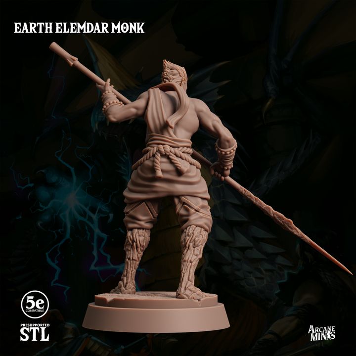 3D Printable Earth Elemdar Monk by Sordane Publishing