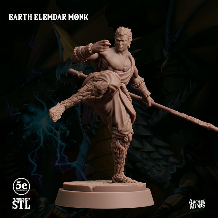 3D Printable Earth Elemdar Monk by Sordane Publishing