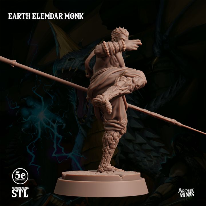 3D Printable Earth Elemdar Monk by Sordane Publishing