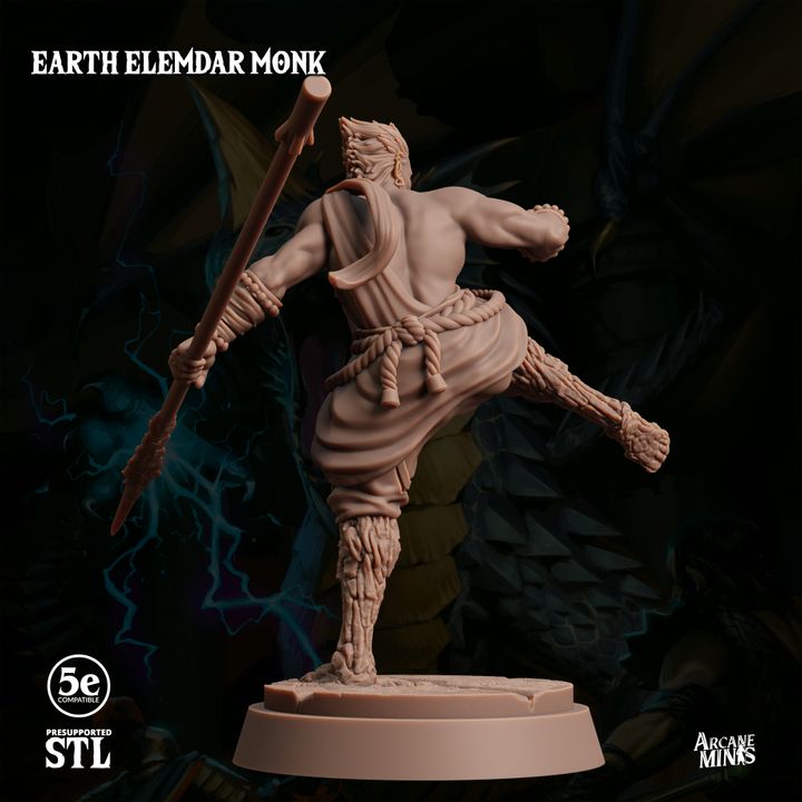 3D Printable Earth Elemdar Monk by Sordane Publishing