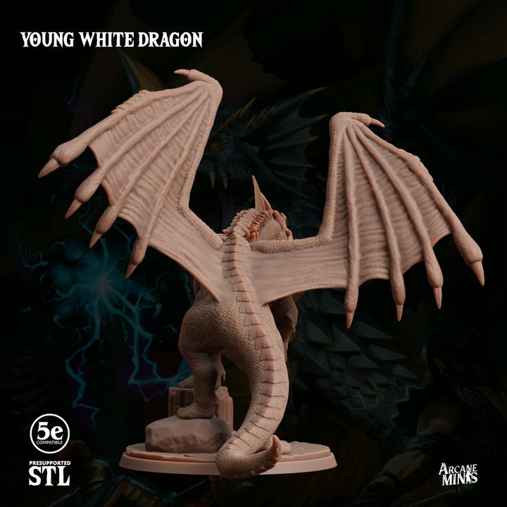 3D Printable Young White Dragon by Sordane Publishing