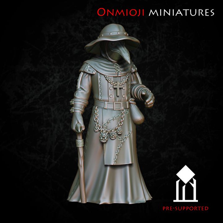 3D Printable Plague doctor with cane by Stanislav Kuznetsov