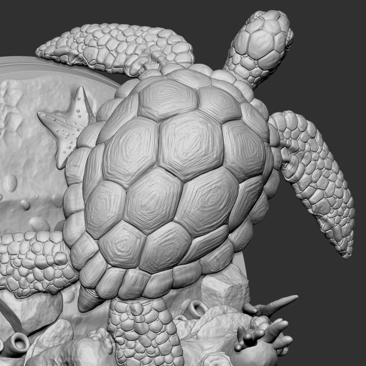 3D Printable Green sea turtle by YD STUDIO