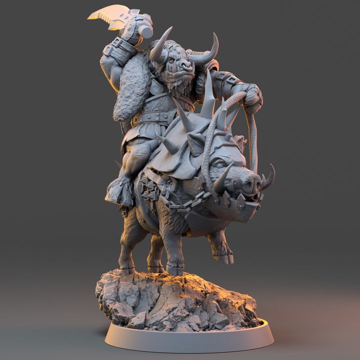 3D Printable Larnak Skullrend - The Ironmane Minotaurs of Emberhold by ...