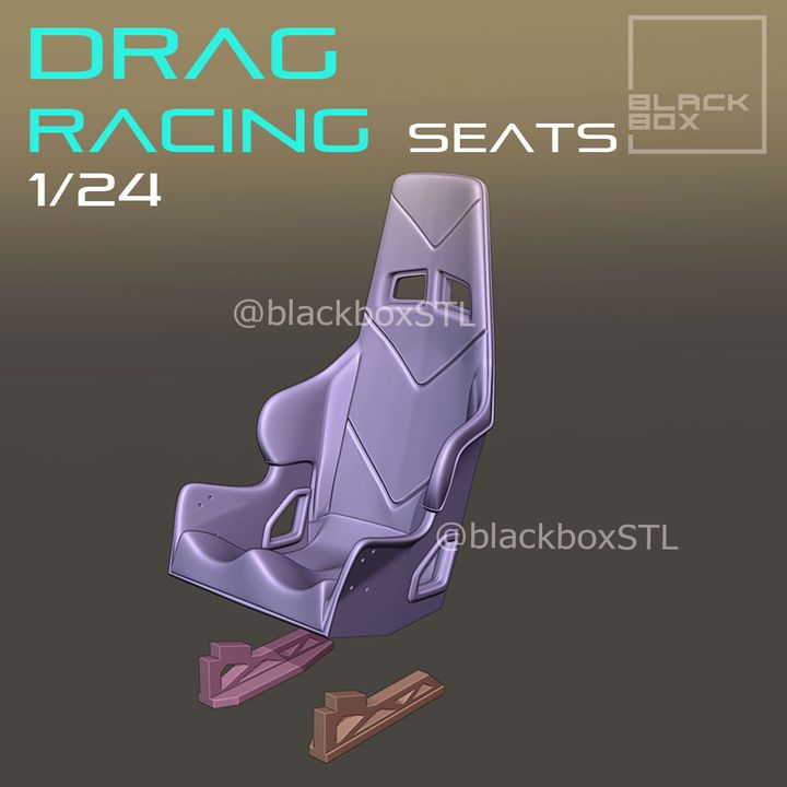 3D Printable Drag Racing Seat FOR DIECAST AND MODELKITS 1-24th by black ...