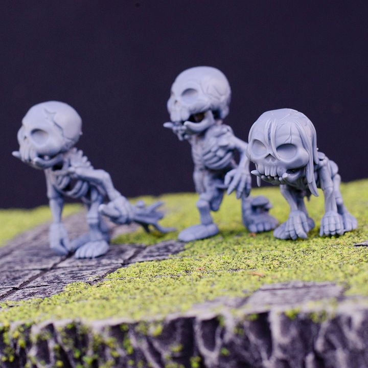 3D Printable Hulking Undead - 3-Pack of Tusked Cave Skeletons by Found ...